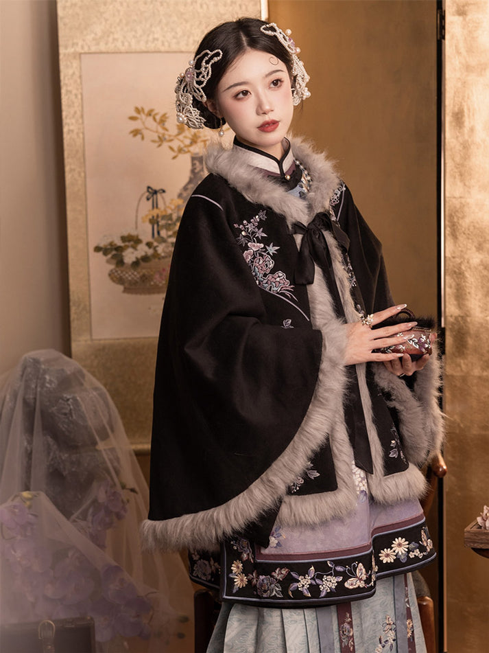 New Chinese Style Purple Cross-collared Suit with Butterfly and Flower ...